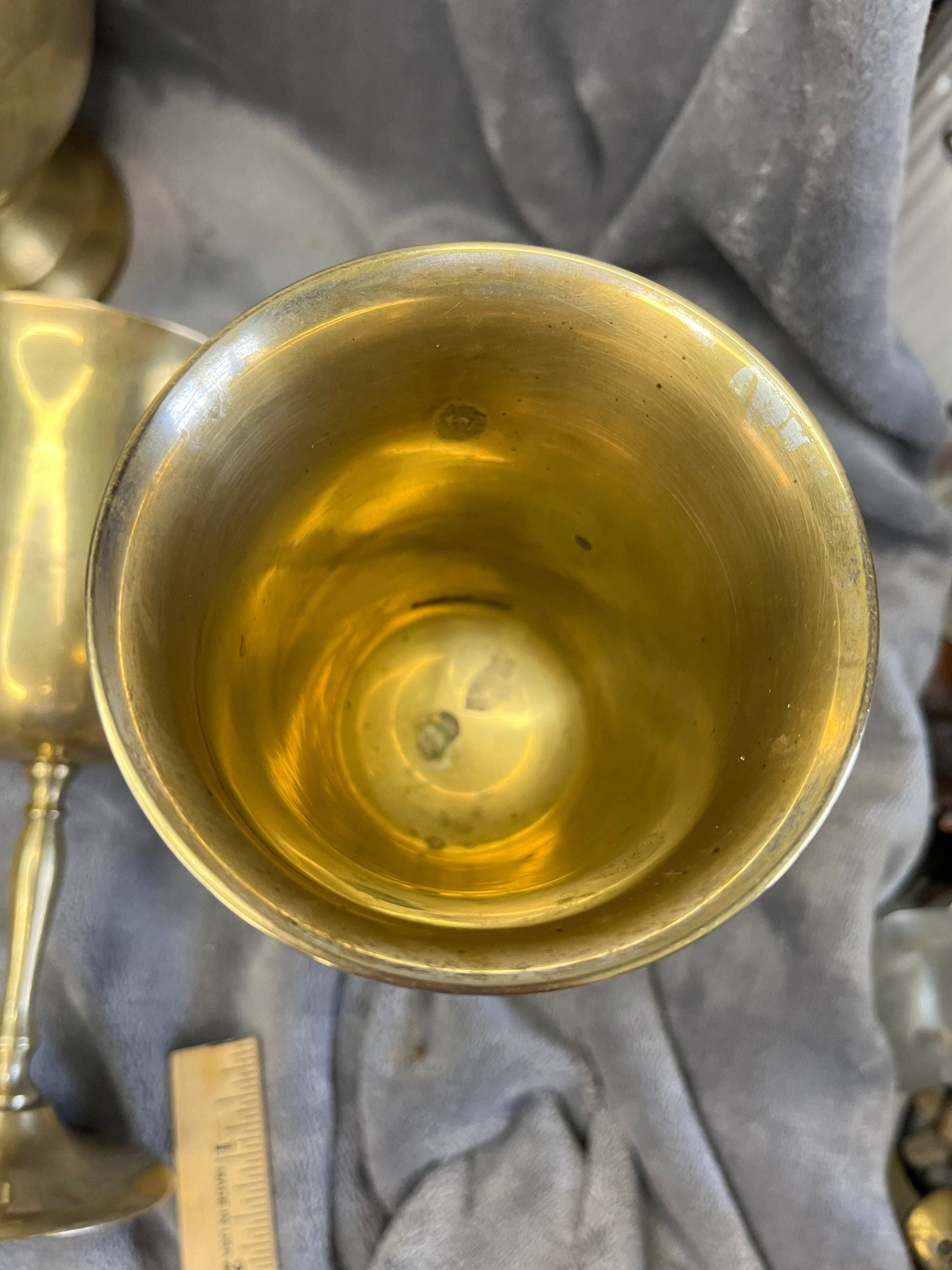 Vintage Solid Brass Mcm Gold Water Pitcher and Goblets - Etsy