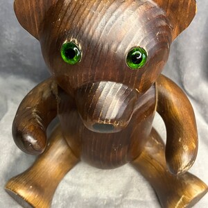 Vintage T.L. Plum Wood Carved Teddy Bear-read Description - Etsy