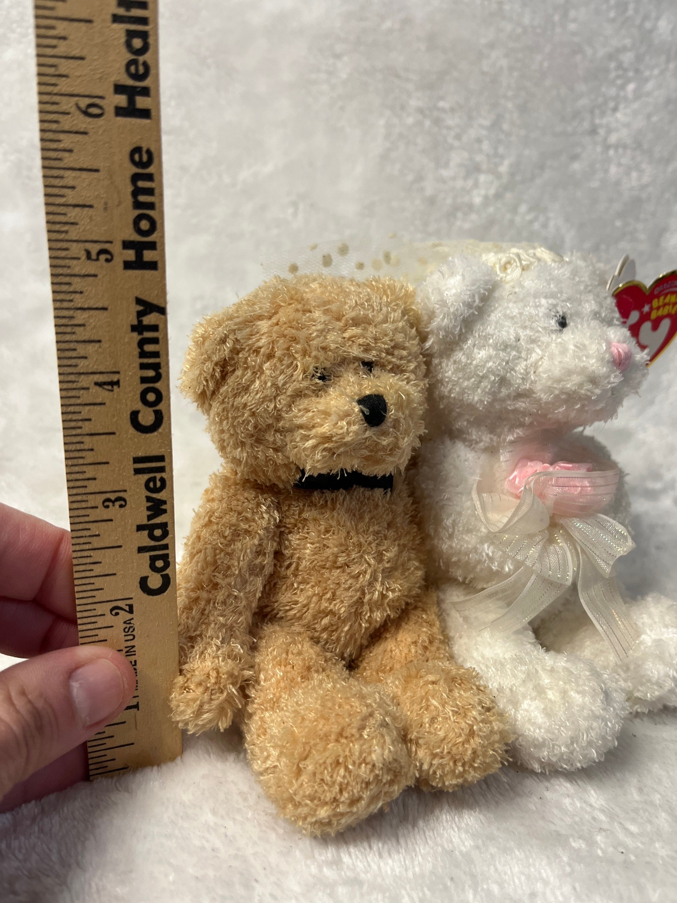 Ty Beanie Babies Stuffed Plush Bride Groom Bears 40628 Blissful Wedding ...