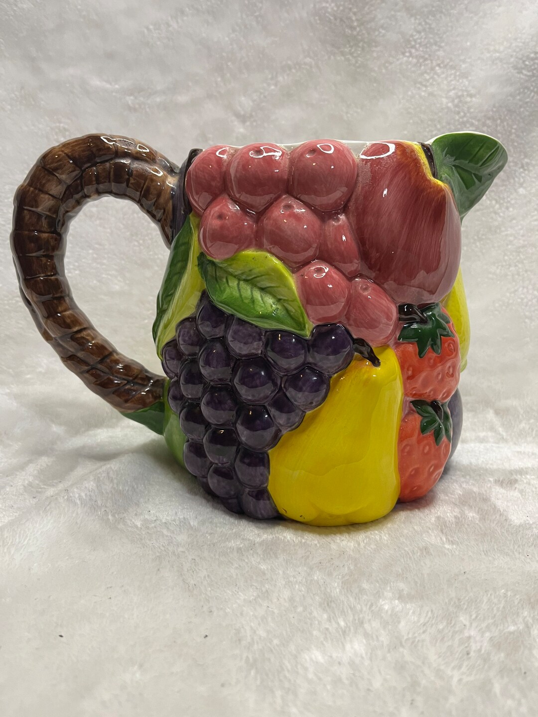 Pier 1 Water Pitcher-lemonade/juice/cider 2 Quarts 64 Ounces Colorful ...