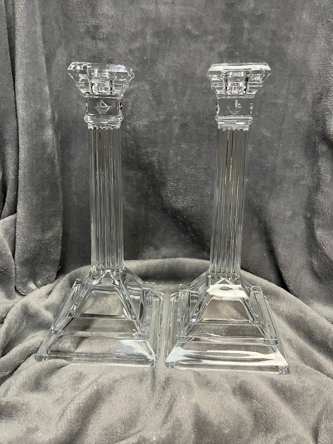 Vintage Crystal Candlestick Holders - Etsy