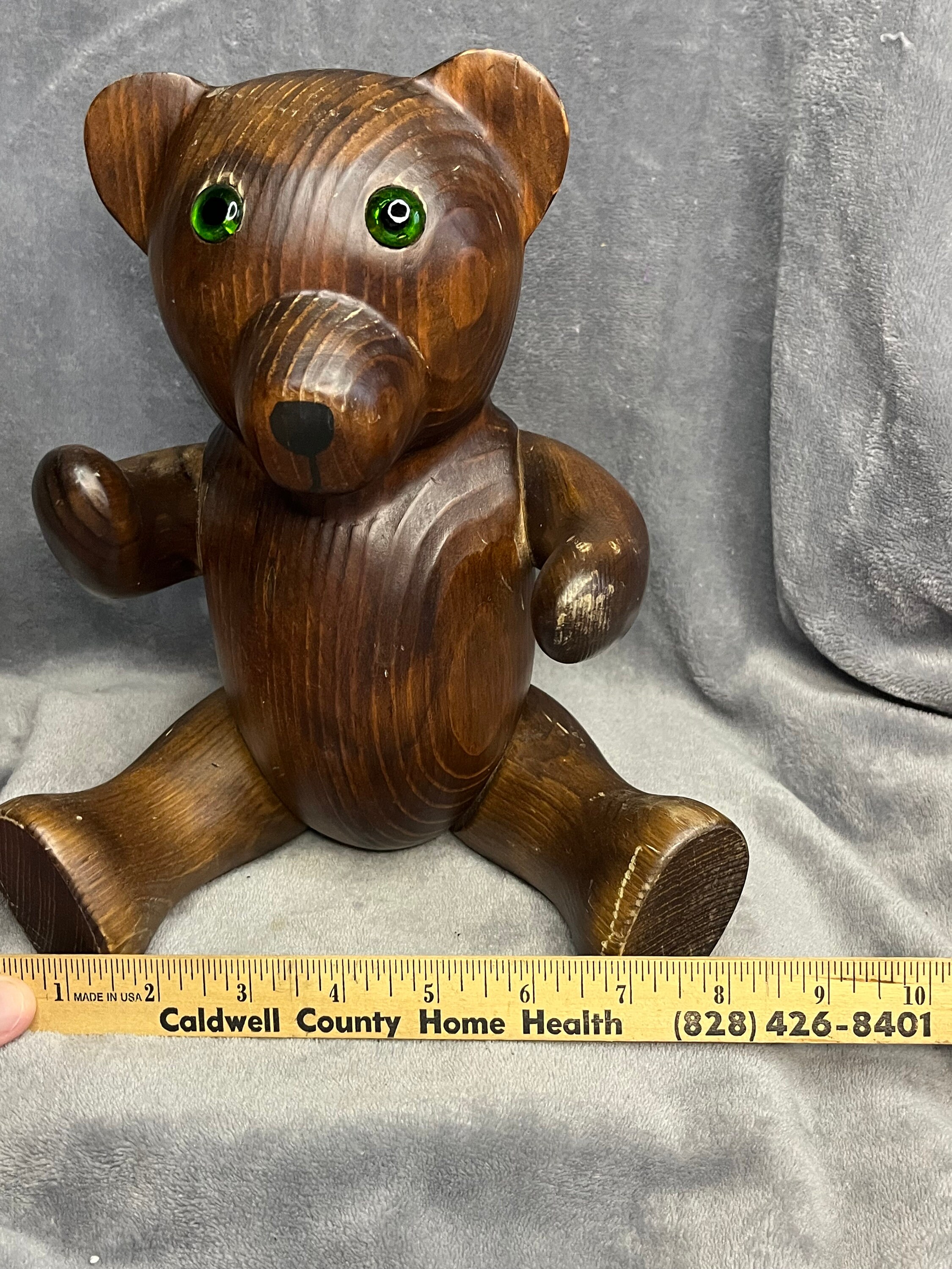 Vintage T.L. Plum Wood Carved Teddy Bear - Etsy