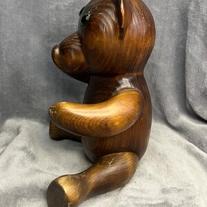 Vintage T.L. Plum Wood Carved Teddy Bear-read Description - Etsy