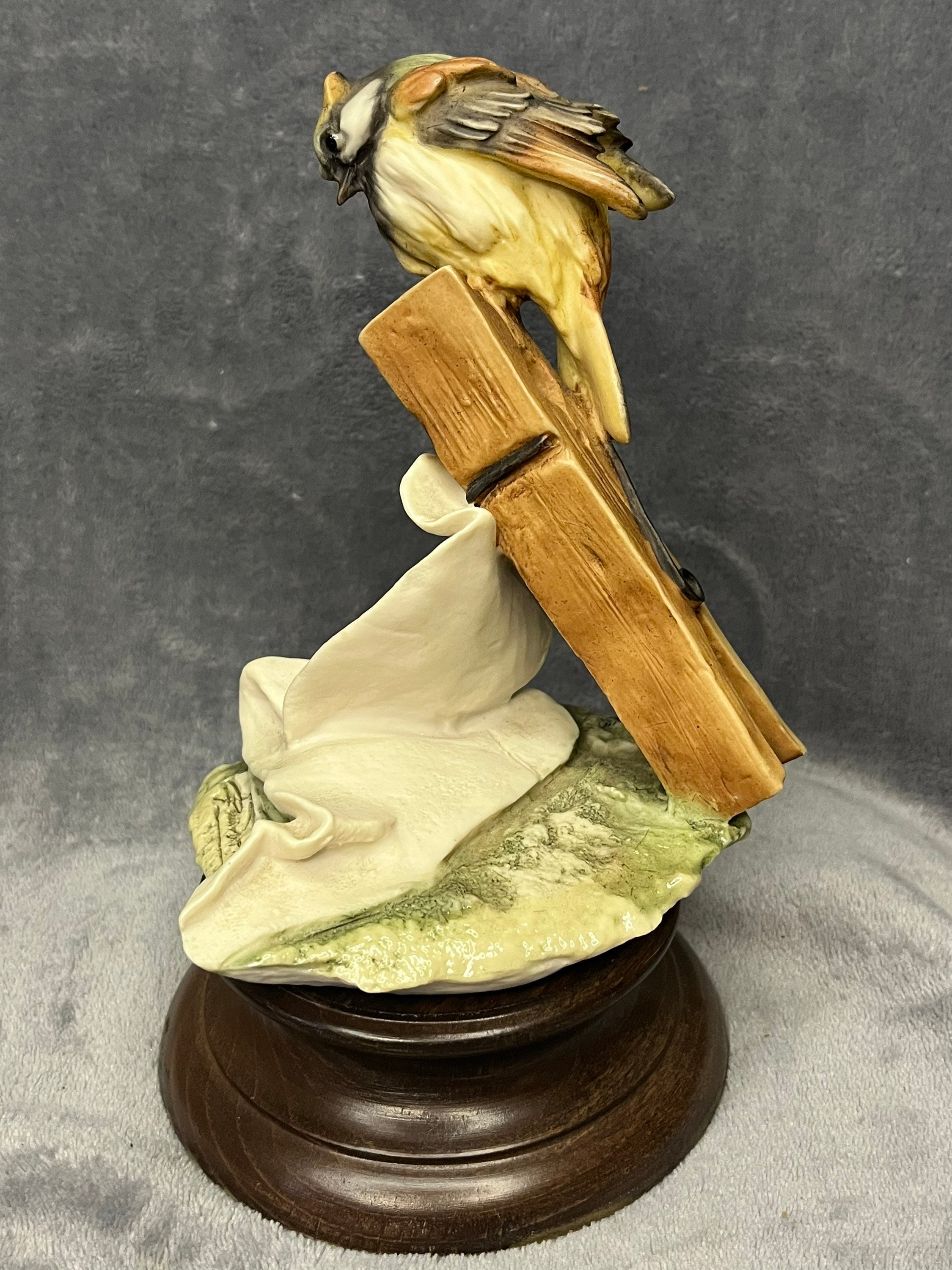 Vintage Rare Florence Capodimonte Bird on Clothespin Figurine 1982 or ...