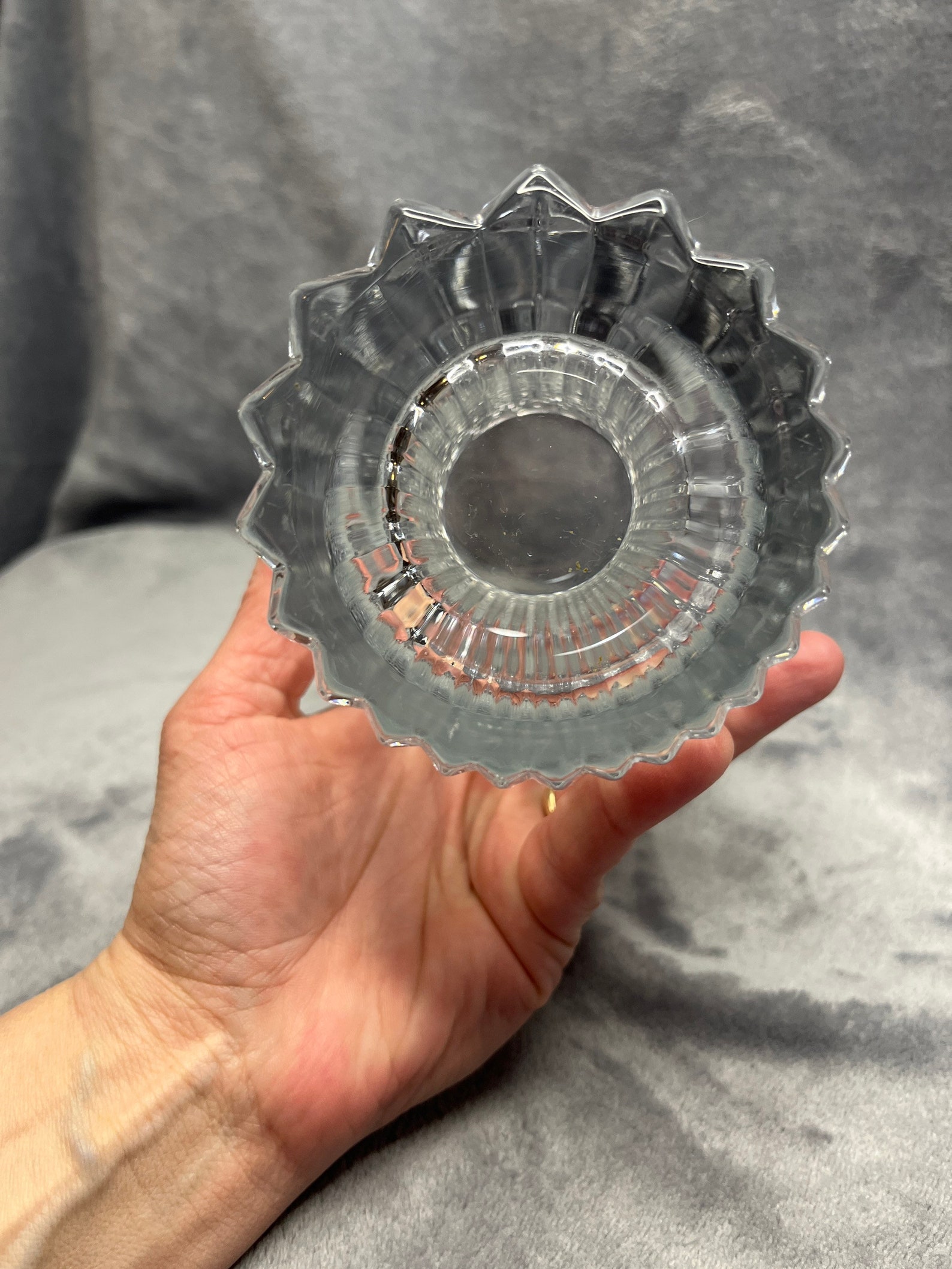 Vintage Heavy Crystal Vase Etsy