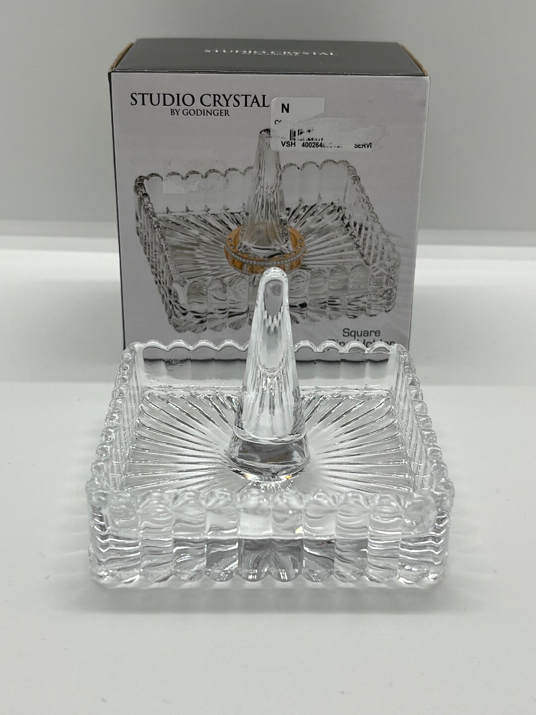 Vintage Open Box Studio Crystal by Godinger Square Ring Dish - Etsy