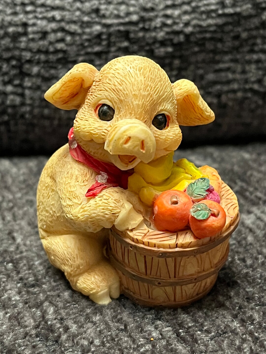 Vintage Resin Pig Figurine - Etsy