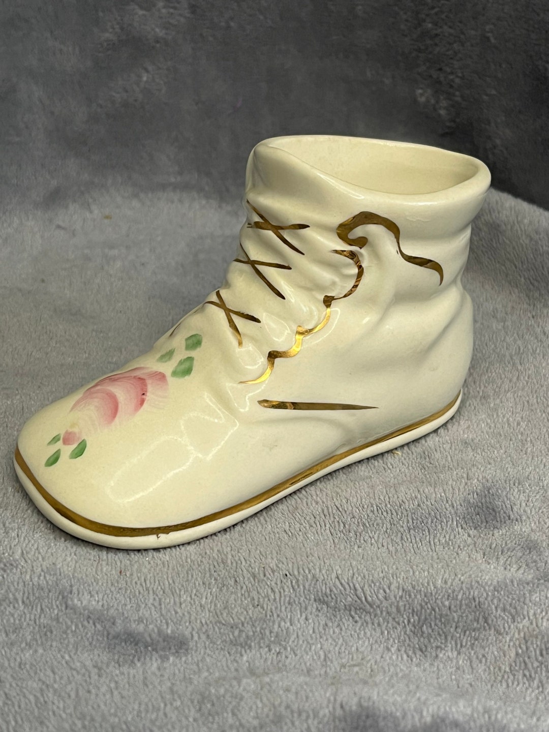 Vintage Ceramic Baby Shoe Figurine - Etsy