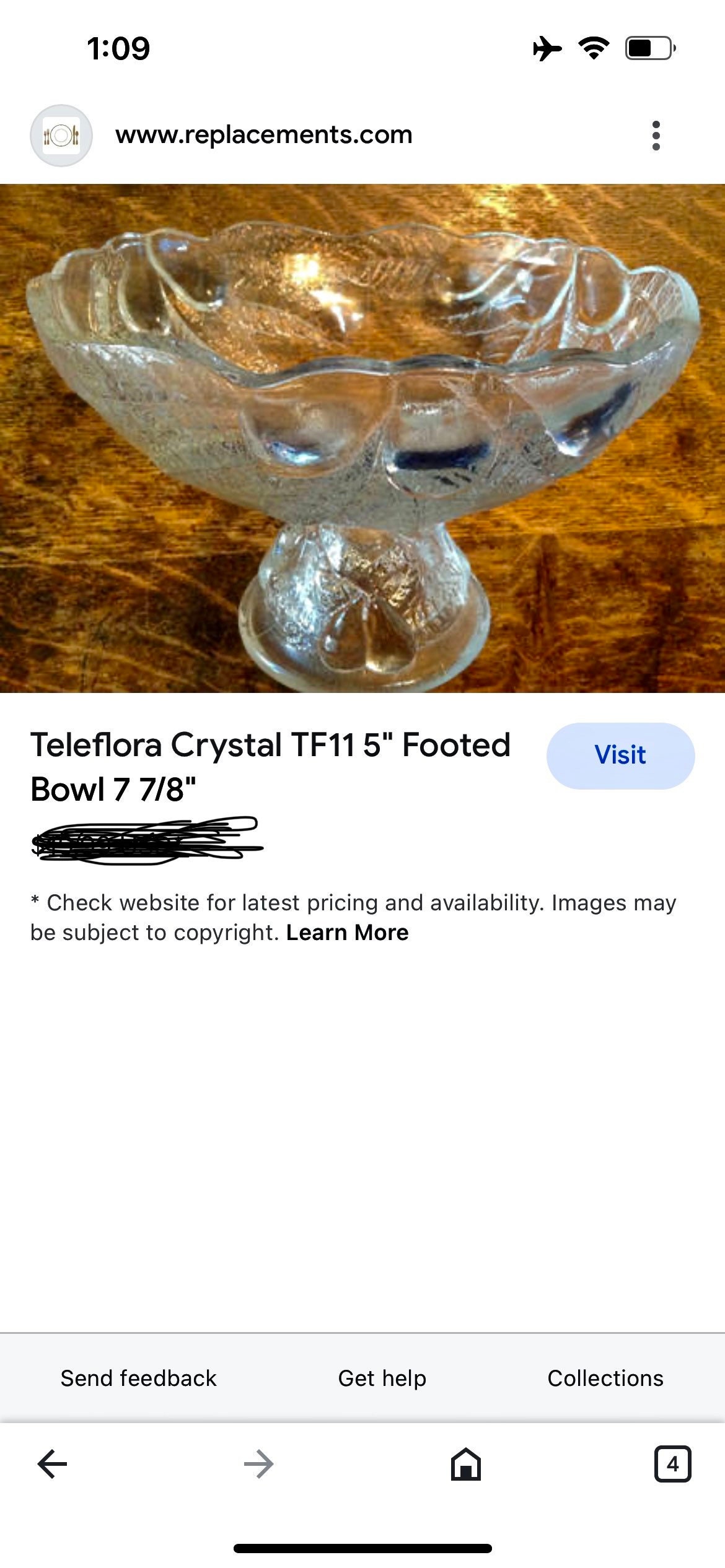 Vintage Teleflora Crystal Footed Bowl - Etsy
