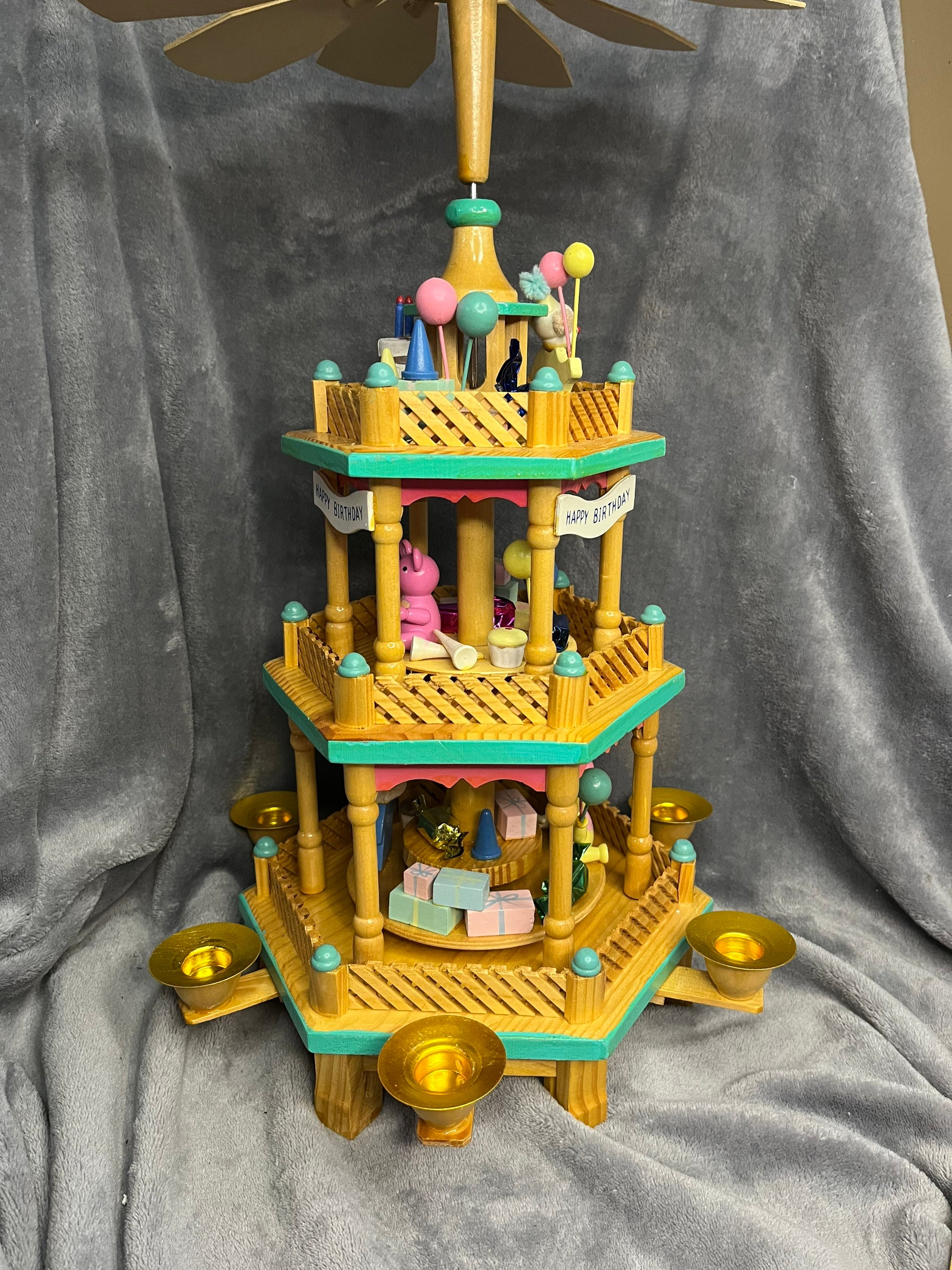 Vintage Wooden Happy Birthday Windmill - Etsy