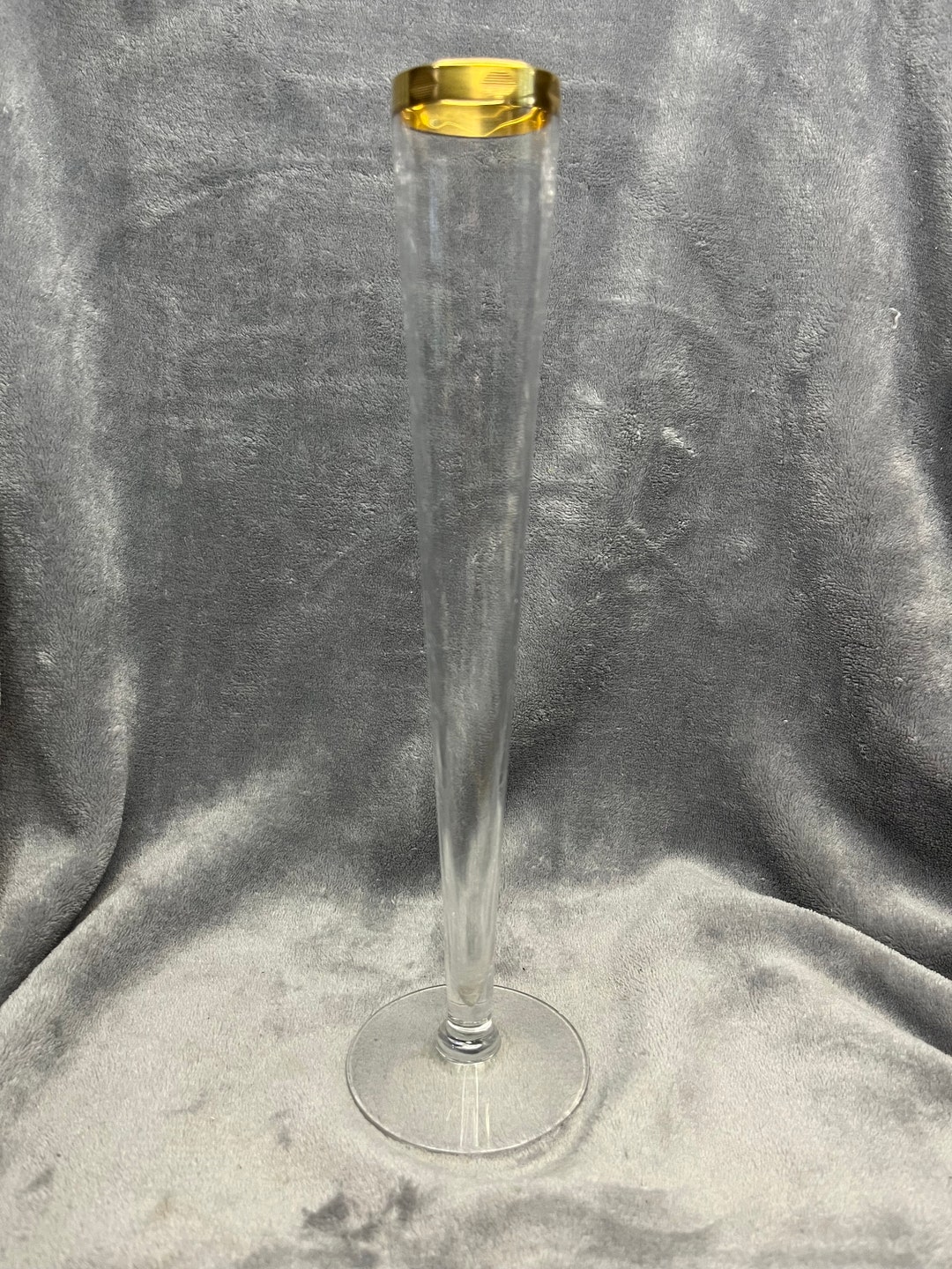 Vintage Clear Glass Gold Rim Bud Vase or Champagne Flute - Etsy