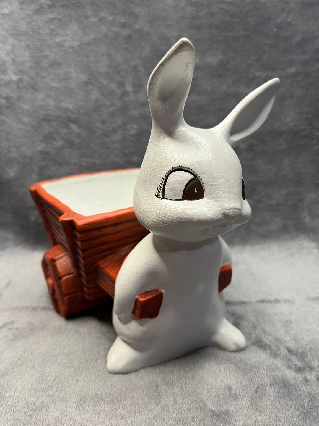 Vintage Easter Bunny Pulling Cart of Eggs Hand Painted - Etsy