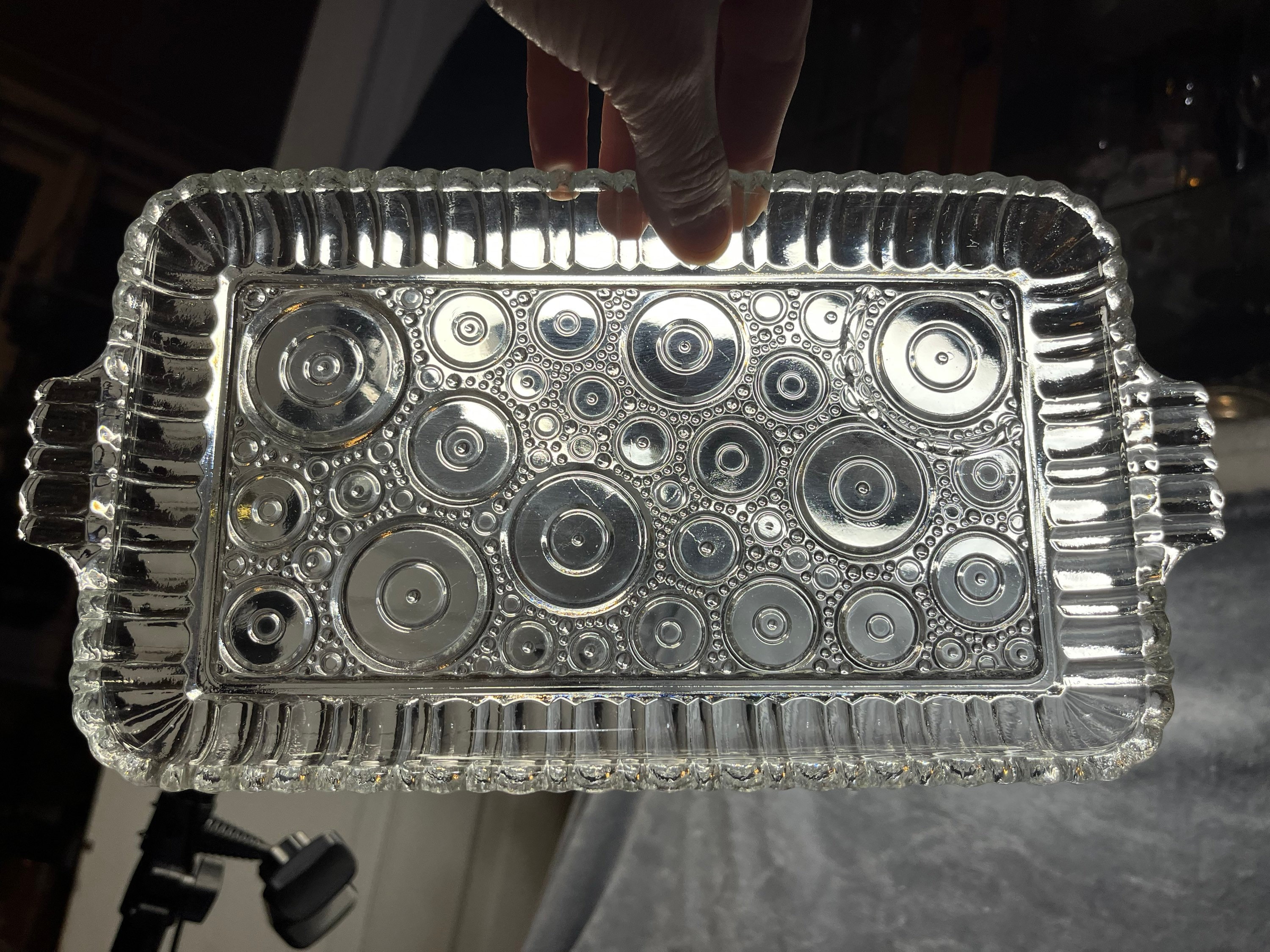 Vintage Atlas Art Deco Clear Glass Trays - Etsy