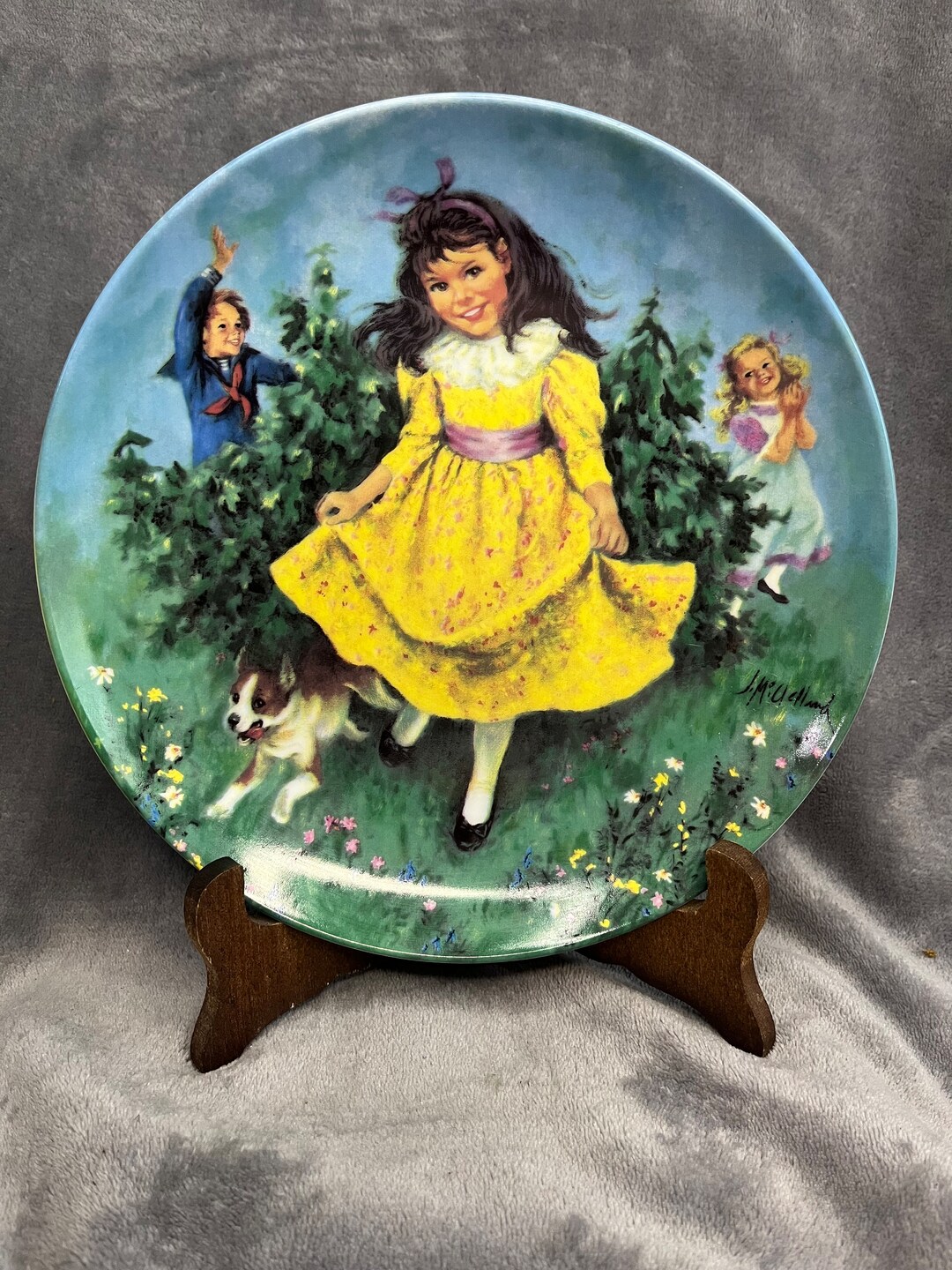 Vintage Reco Collector Plate "round the Mulberry Bush With Stand - Etsy