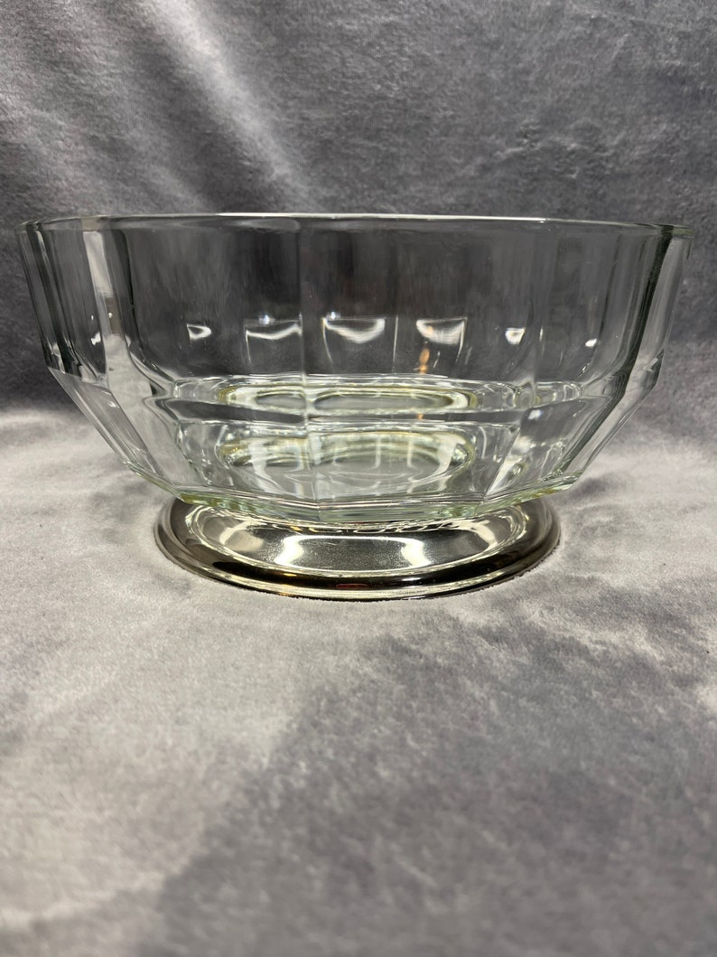 Vintage Fine Crystal Bowl With Silver Plated Base Beautiful - Etsy