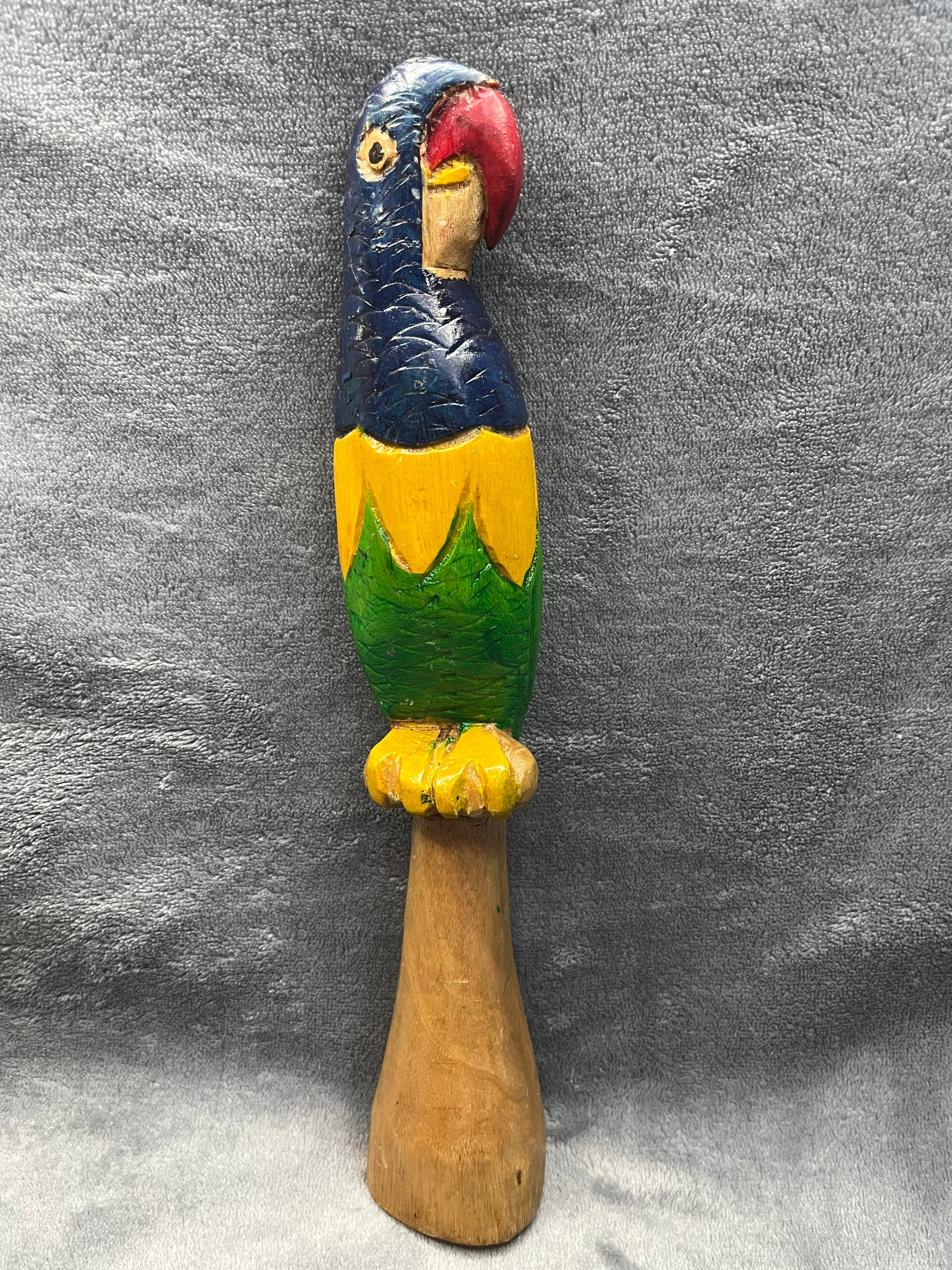 Vintage Handmade Wooden Parrot Statue - Etsy
