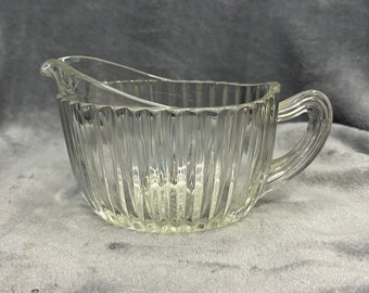 Vintage Jeannette Clear Depression Glass Footed Creamer Iris and Herringbone - Etsy