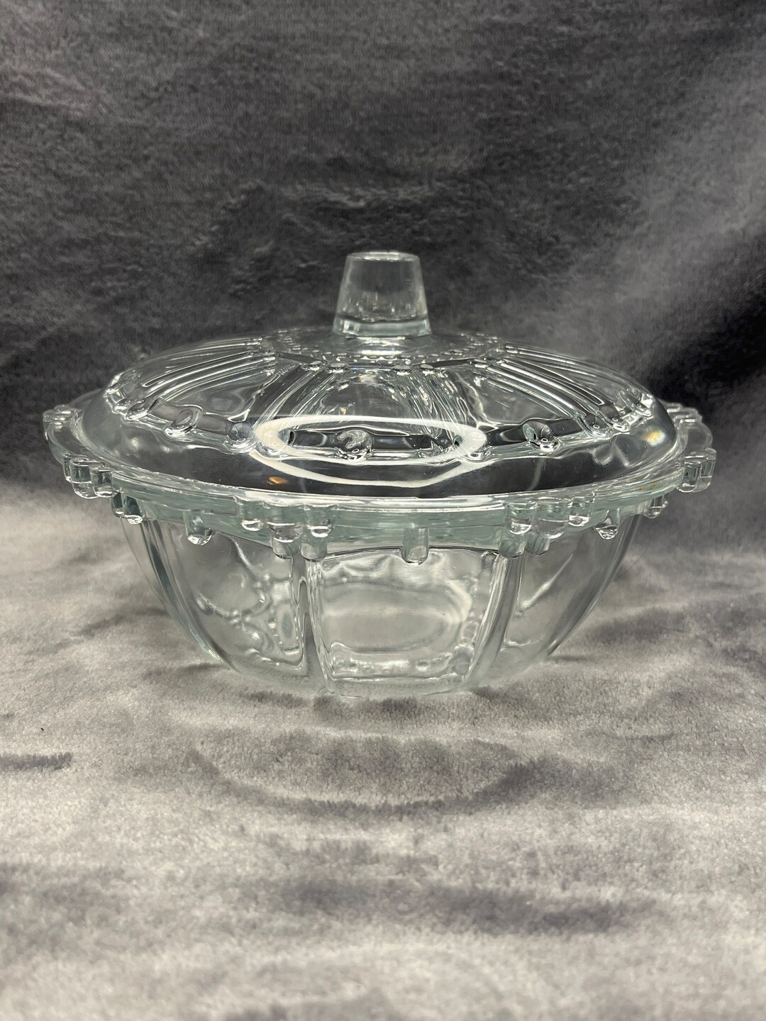 Vintage KIG Indonesia Clear Glass Candy Dish With Lid-beautiful! - Etsy