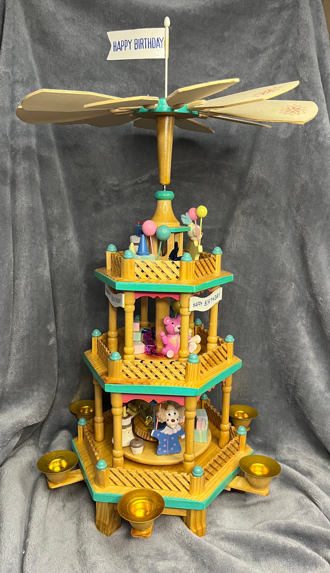 Vintage Wooden Happy Birthday Windmill-read Description - Etsy