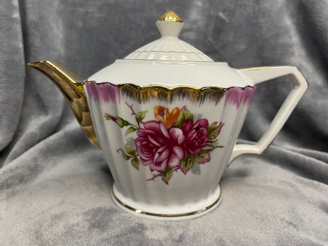 Vintage Trimont Ware Japan Teapot - Roses Gold Trim - Etsy