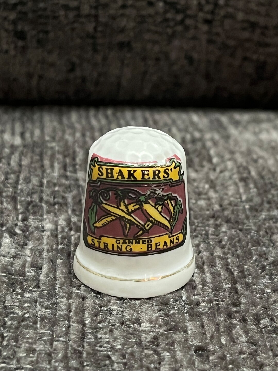 Vintage Thimble Shaker's String Beans Porcelain - Etsy