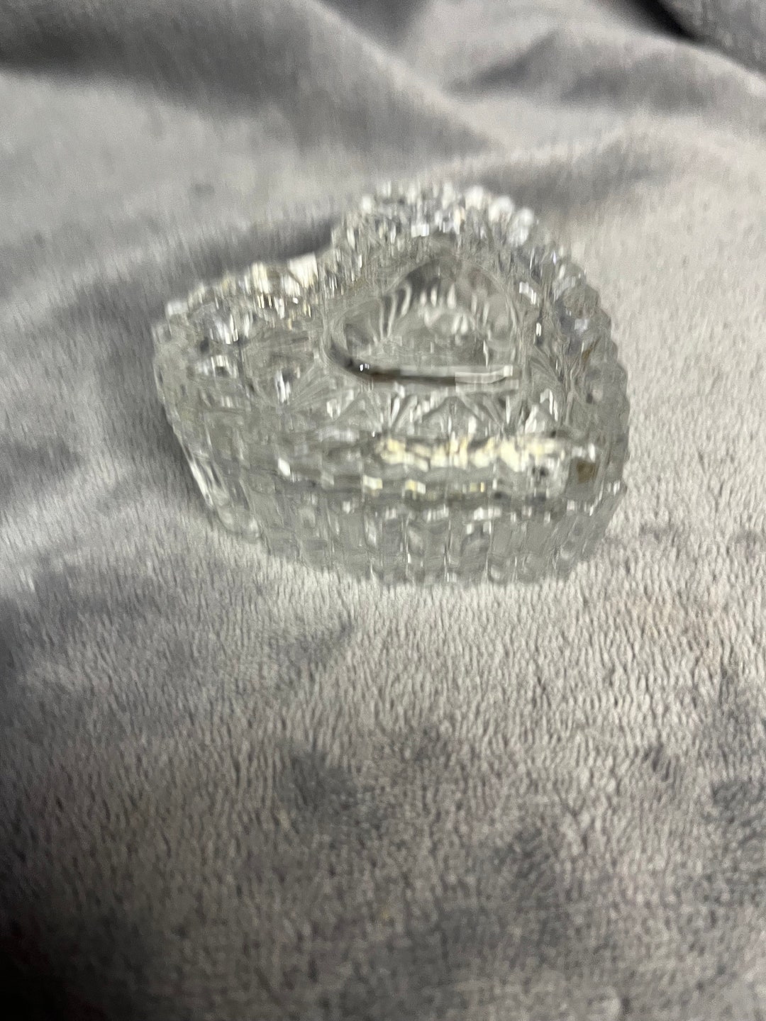 Vintage Lead Crystal Heart Shaped Box - Etsy