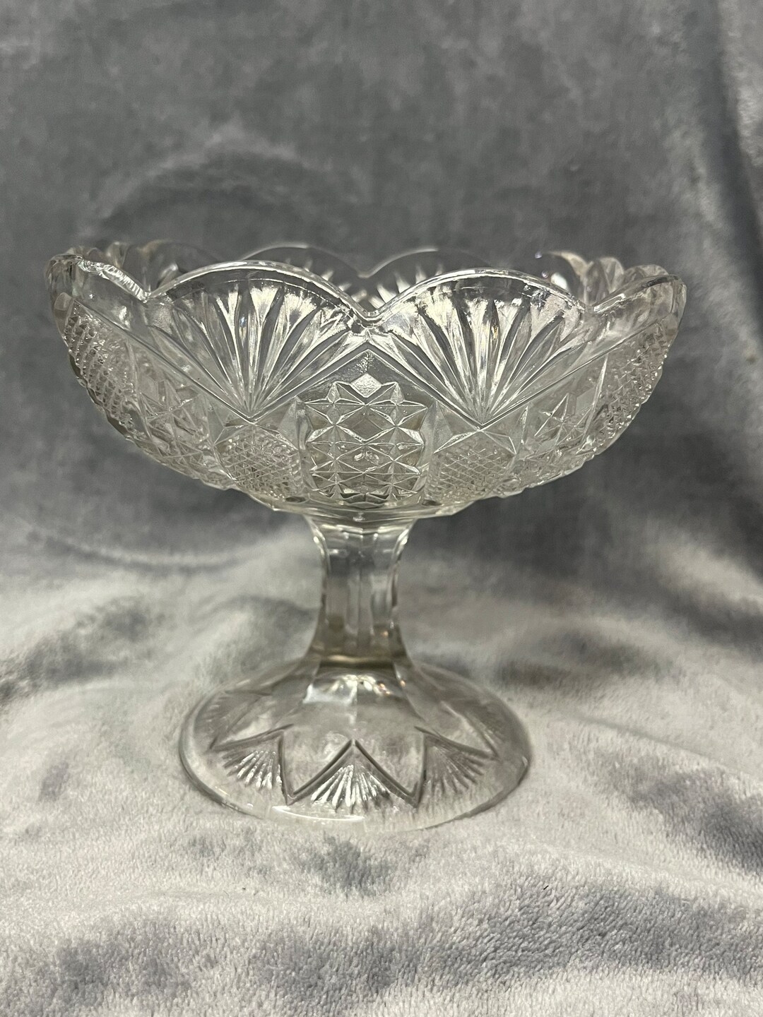 Vintage Eapg Jelly Compote, Hobstars Loops Ribbone - Etsy