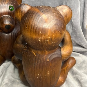 Vintage T.L. Plum Wood Carved Teddy Bear-read Description - Etsy