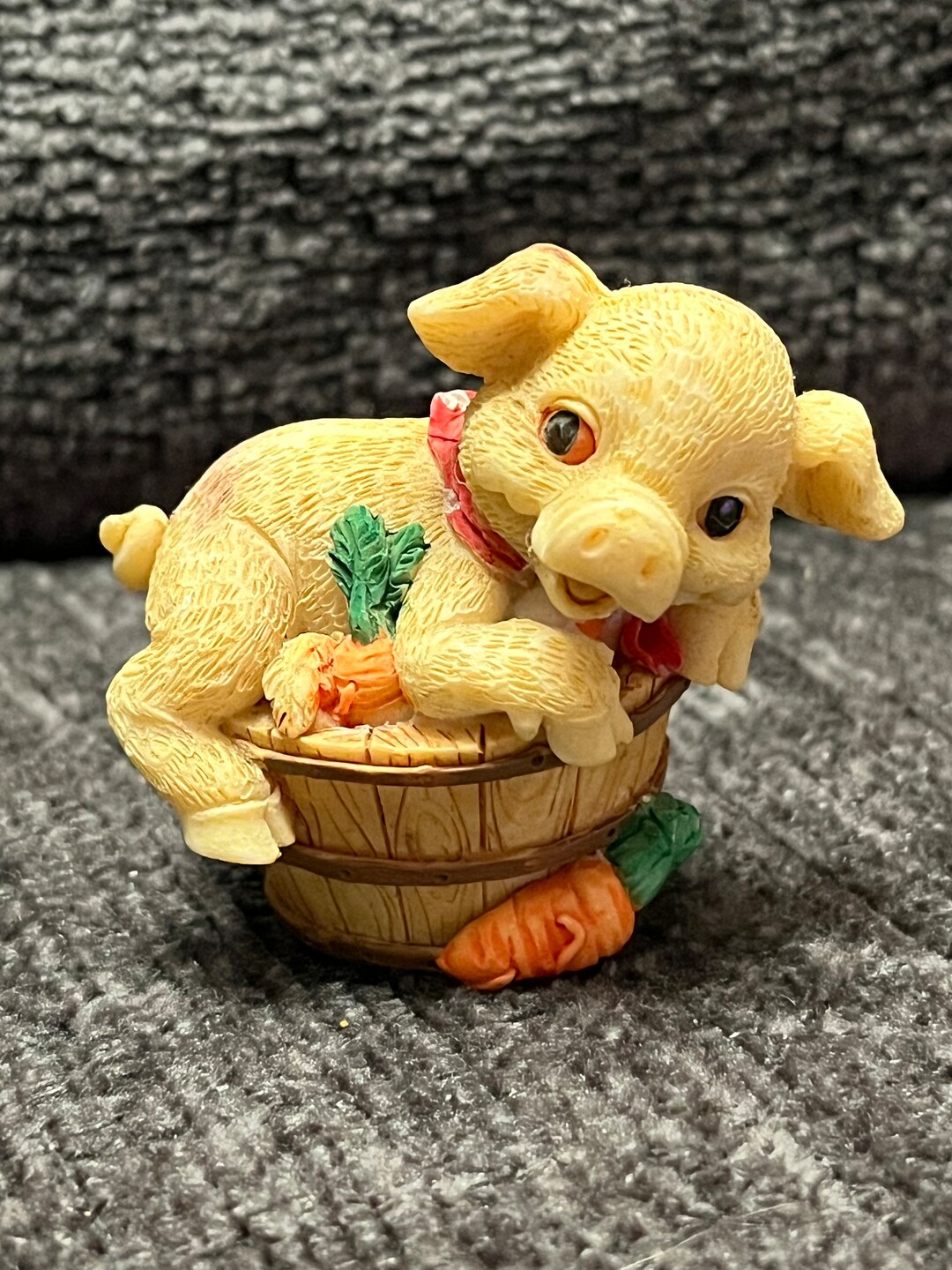 Vintage Resin Pig Figurine - Etsy