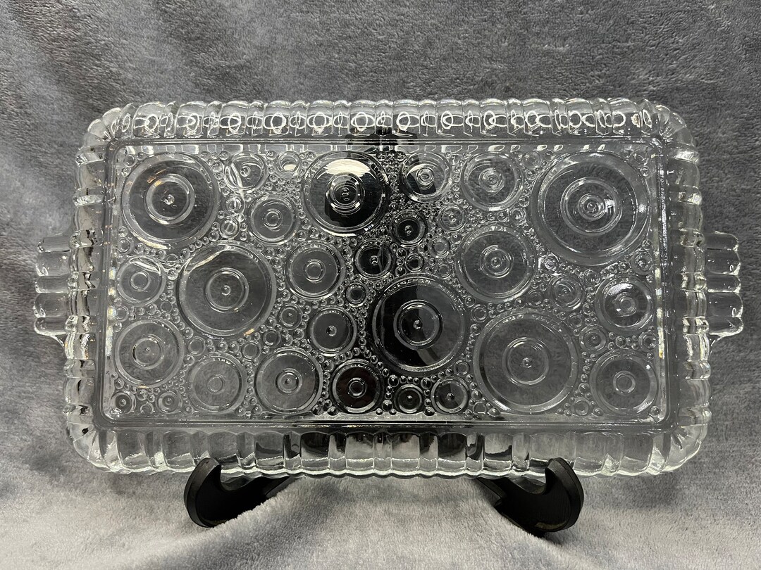 Vintage Atlas Art Deco Clear Glass Trays - Etsy