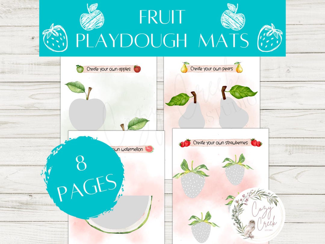 Pintable Fruit Playdough Mats for Kids-8 Pages | Preschool Fine Motor ...