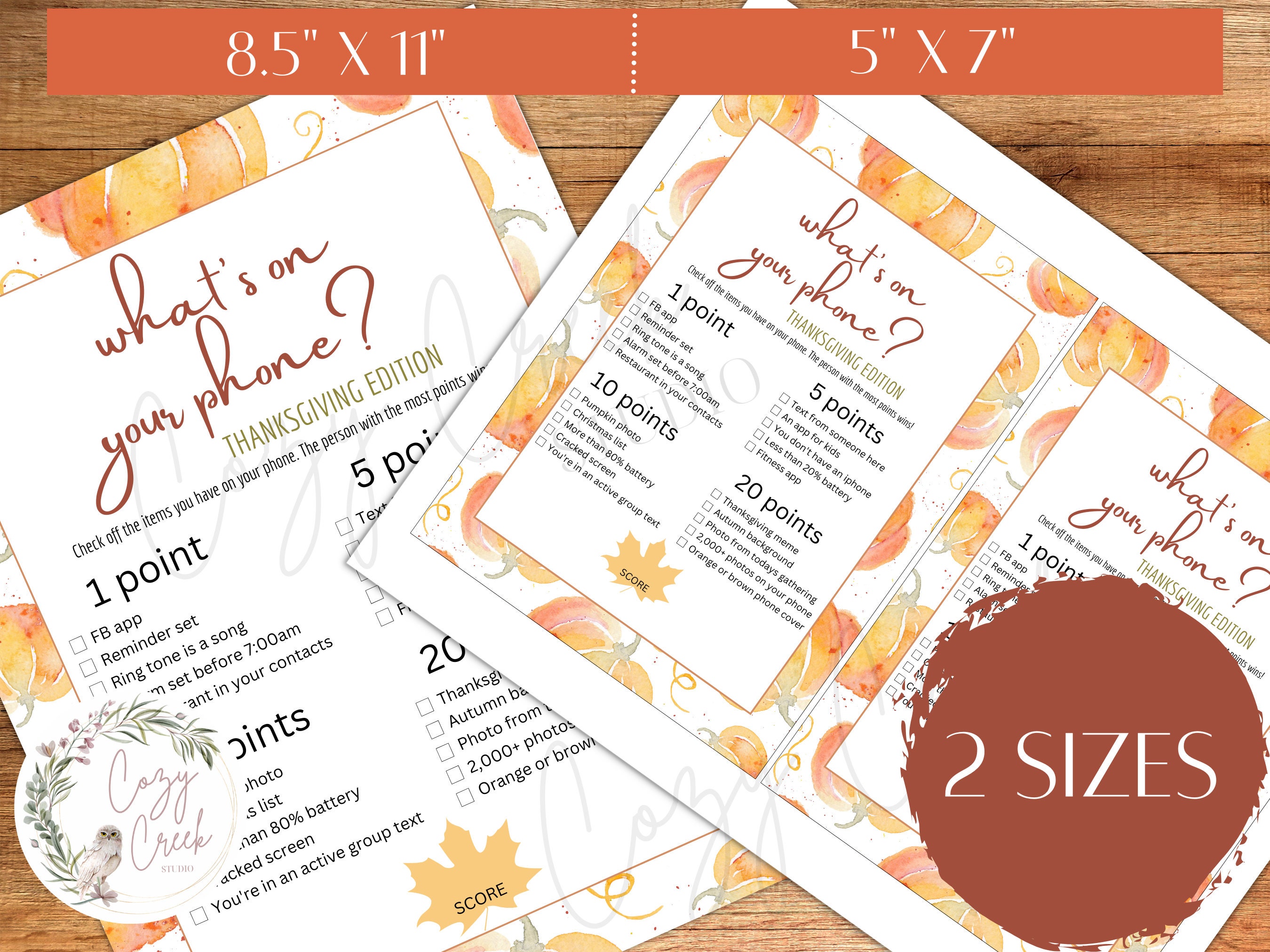 Printable Thanksgiving Game | What's on Your Phone | Family Game ...
