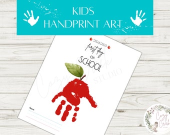 Printable Kids Handprint Back to School Art First Day of School ...