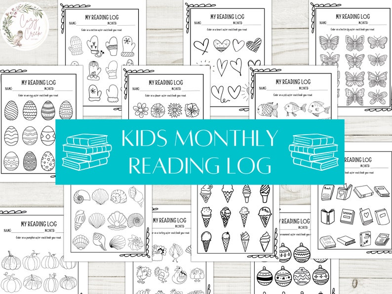 Printable Kids Reading Log Coloring Pages Monthly School Reading ...
