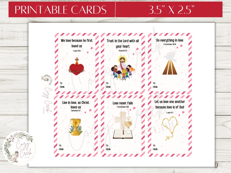 Printable, Scripture Kids Valentine's Day Cards Religious Classroom ...