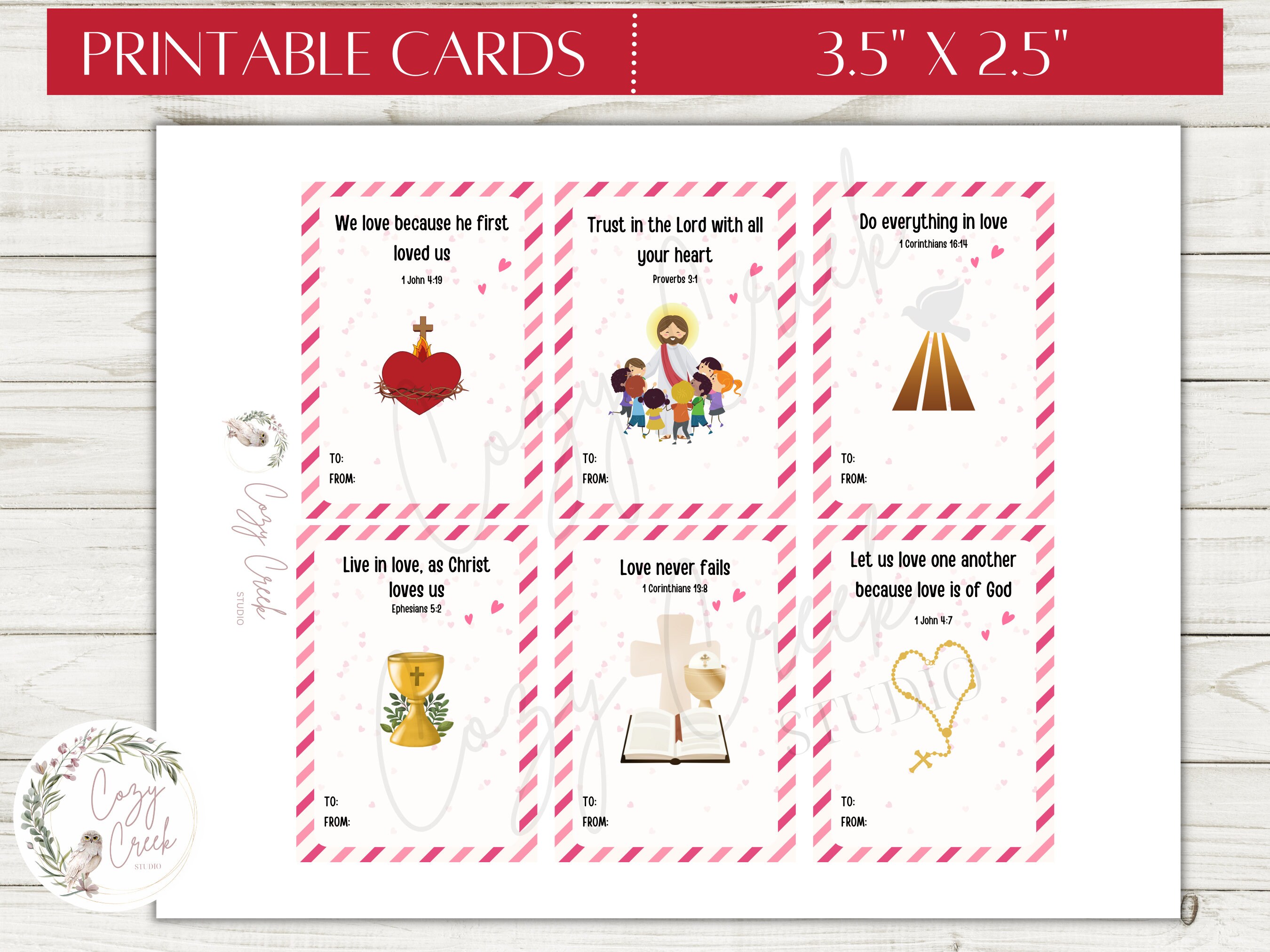 Printable, Scripture Kids Valentine's Day Cards | Religious Classroom ...