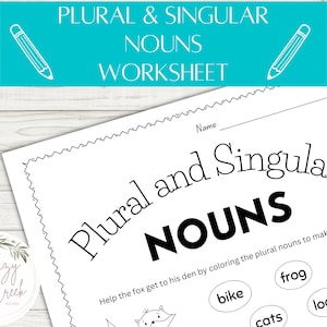 Printable Plural and Singular Nouns Worksheet Coloring Worksheet ...