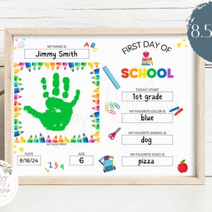 First Day of School Handprint Activity | Back to School Craft | School ...