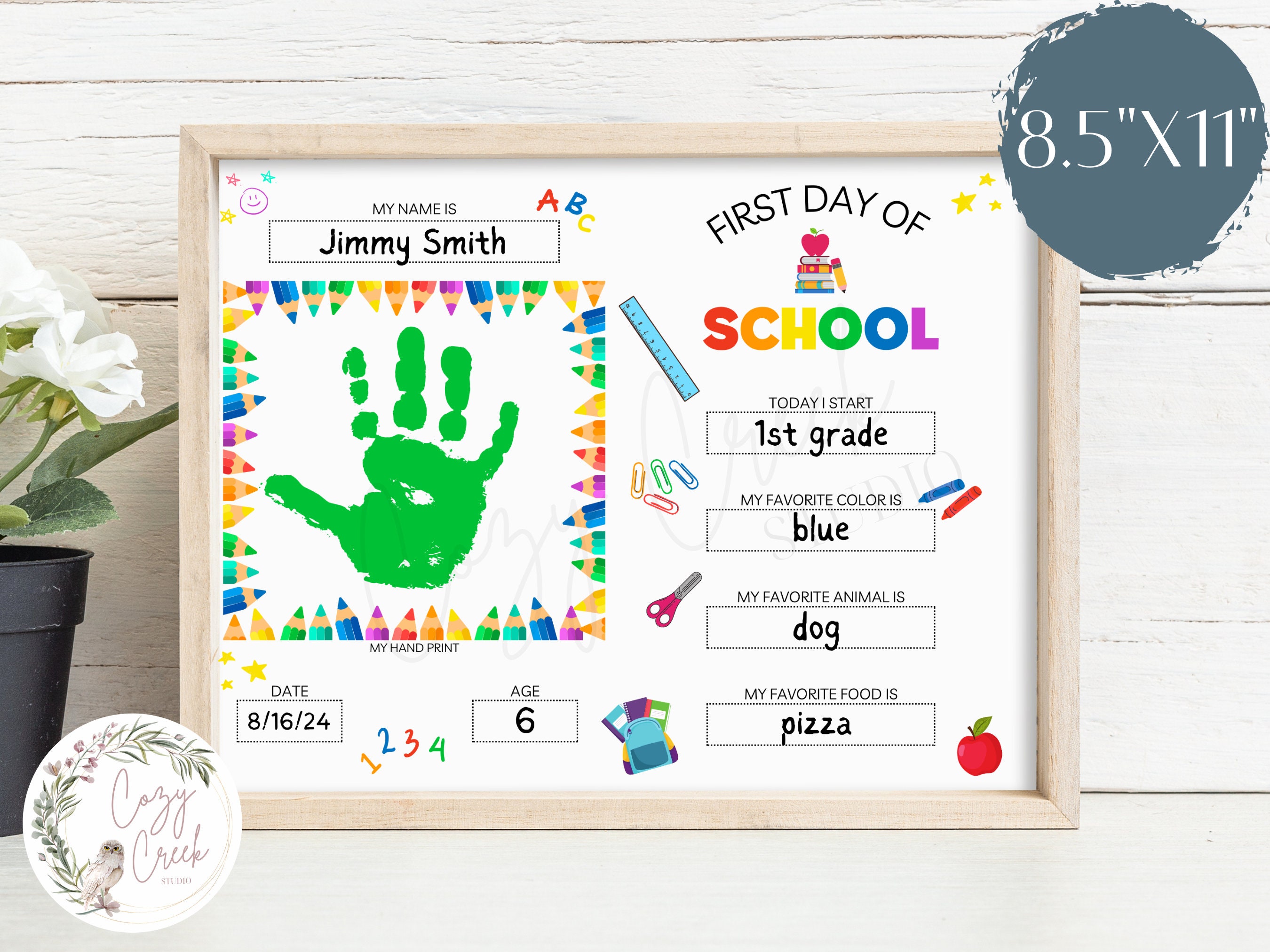 First Day of School Handprint Activity | Back to School Craft | School ...