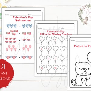 Printable Valentine Worksheet Packet | Kindergarten First Grade ...