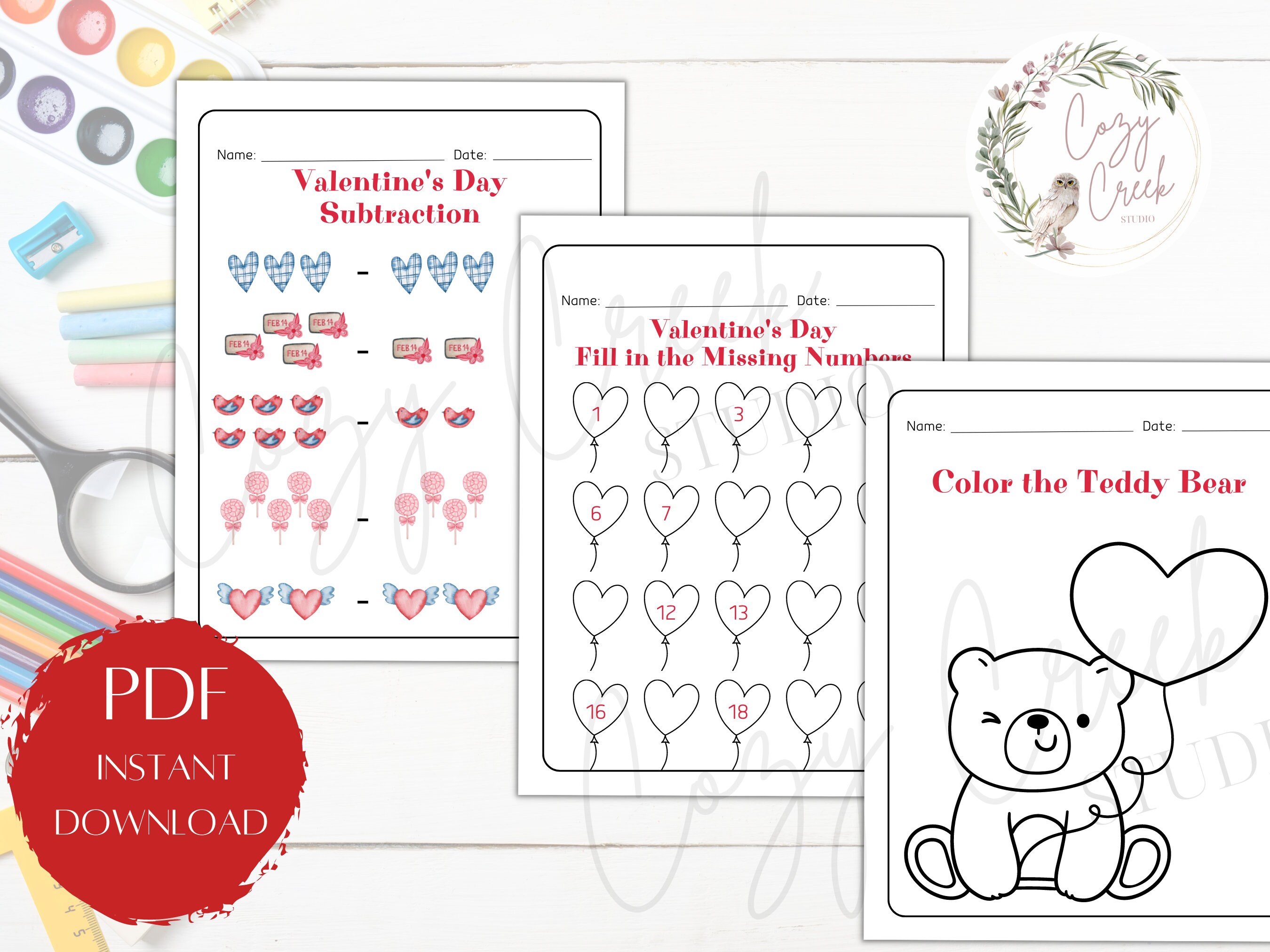 Printable Valentine Worksheet Packet | Kindergarten First Grade ...