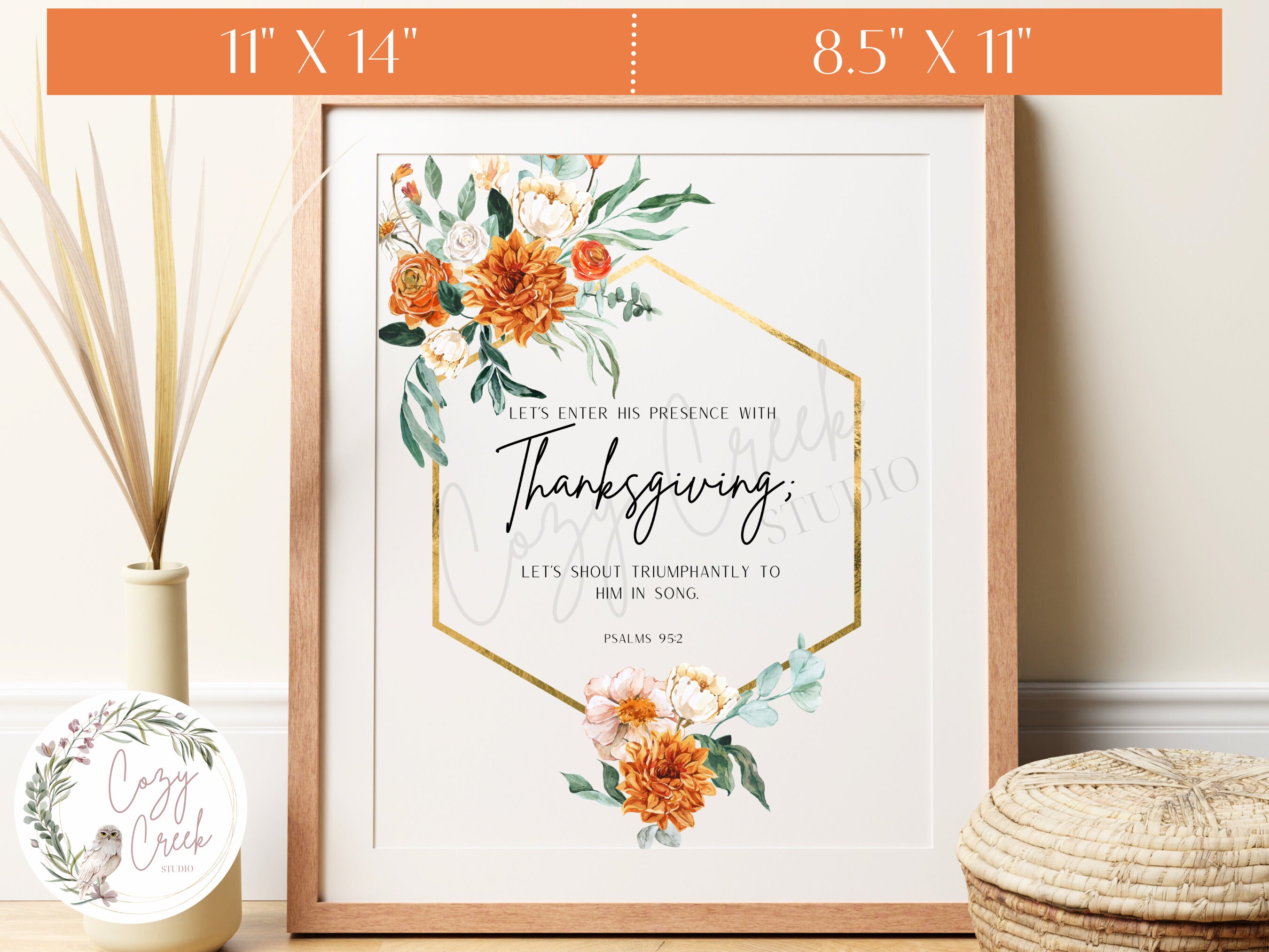 Printable Autumn Wall Art | Floral Christian Art | Scripture Quote ...