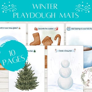 Printable Watercolor Winter Play Dough Mats | Kids Activity | 10 Pages ...