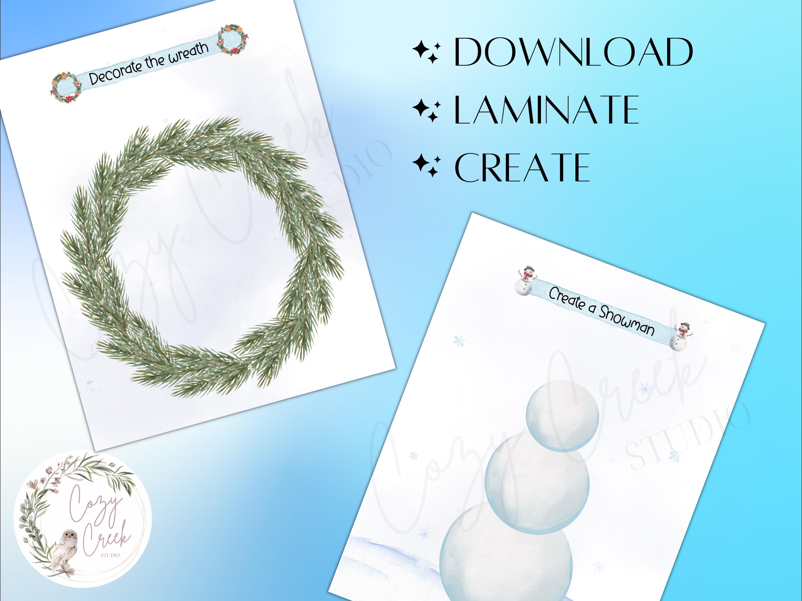 Printable Watercolor Winter Play Dough Mats | Kids Activity | 10 Pages ...