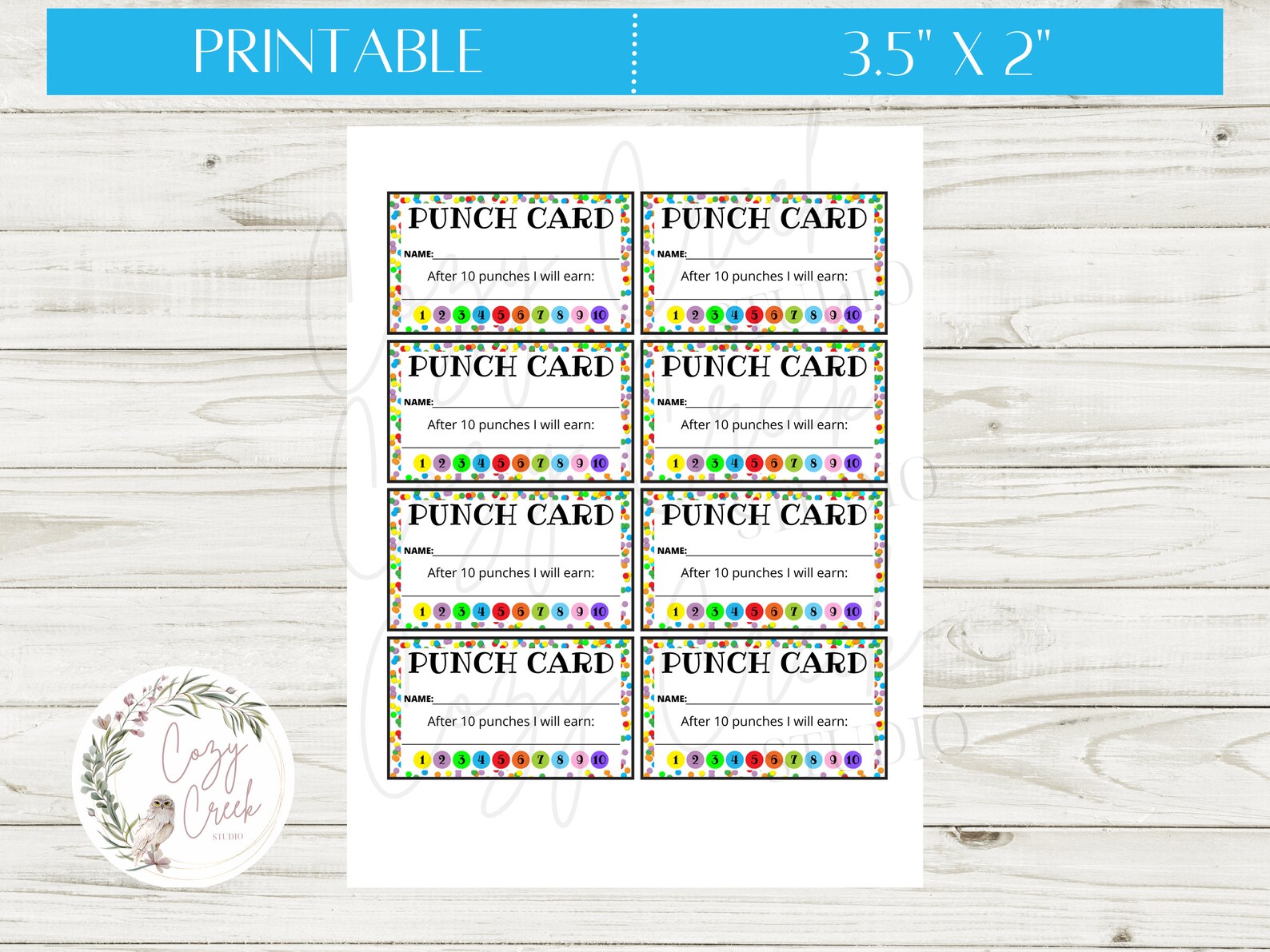 Printable Confetti Punch Card | Classroom Reward Card | School Punch ...