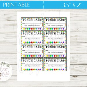 Printable Confetti Punch Card | Classroom Reward Card | School Punch ...