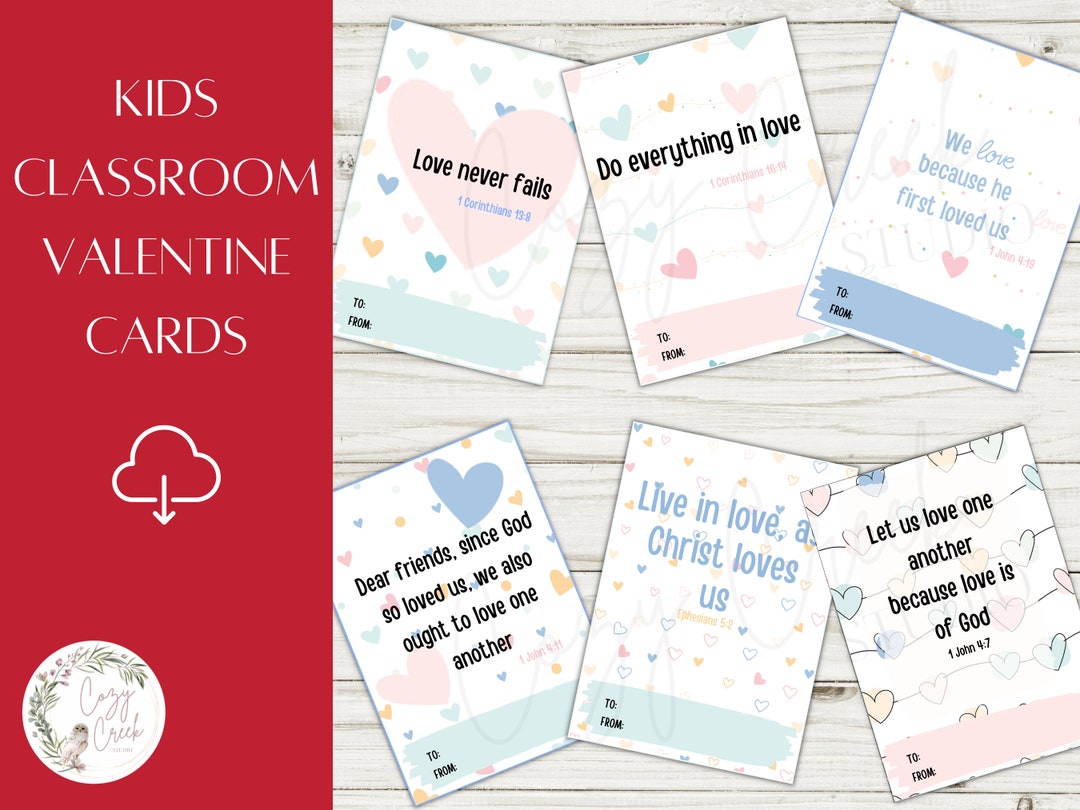 Printable, Scripture Classroom Valentine | Religious Valentine ...