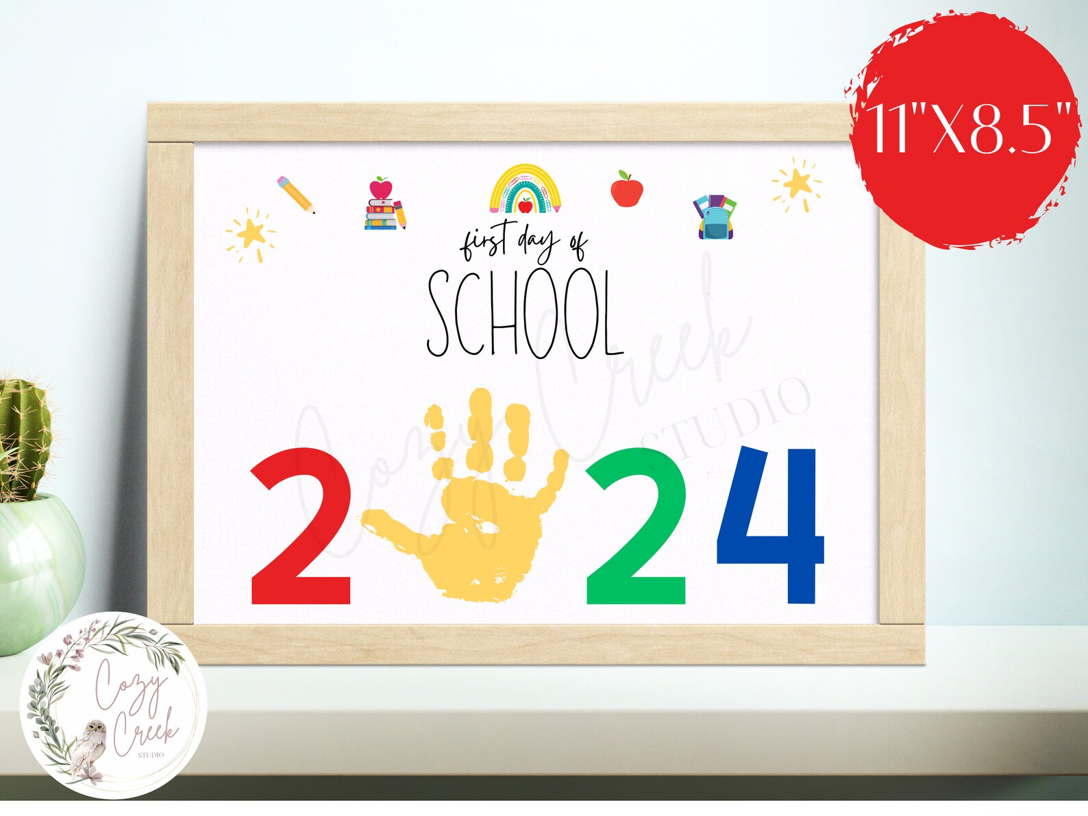 Printable Kids Handprint First Day of School Art 2024 Elementary Kid ...
