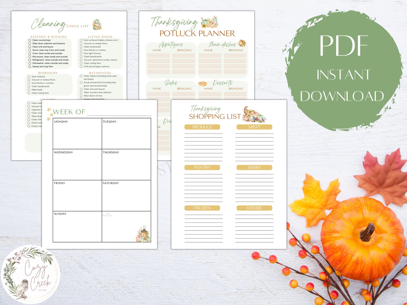 Printable Thanksgiving Planner | 14 Page Thanksgiving Planner ...