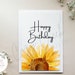 Printable Sunflower Birthday Card | Watercolor Sunflower Card | Side ...